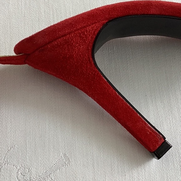 Shellys | Shoes | Vintage Red Suede Ankle Fringe Sandals | Poshmark